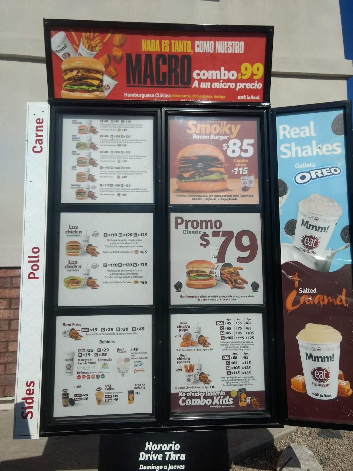 Carta del restaurante Eat Burgers, Mexicali, C. Novena 1540