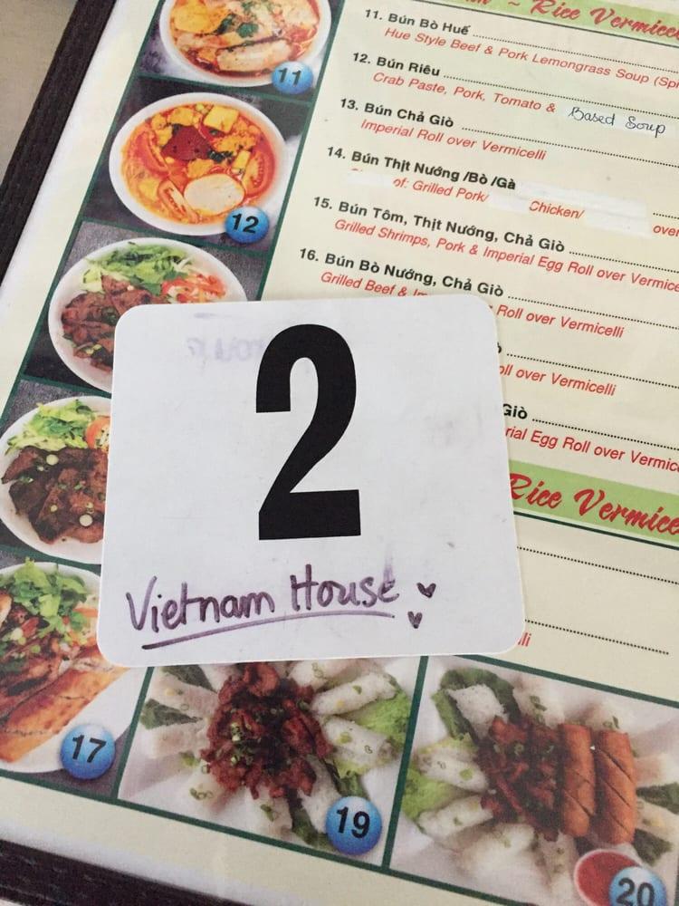 Menu at Vietnam House Restaurant, Alameda