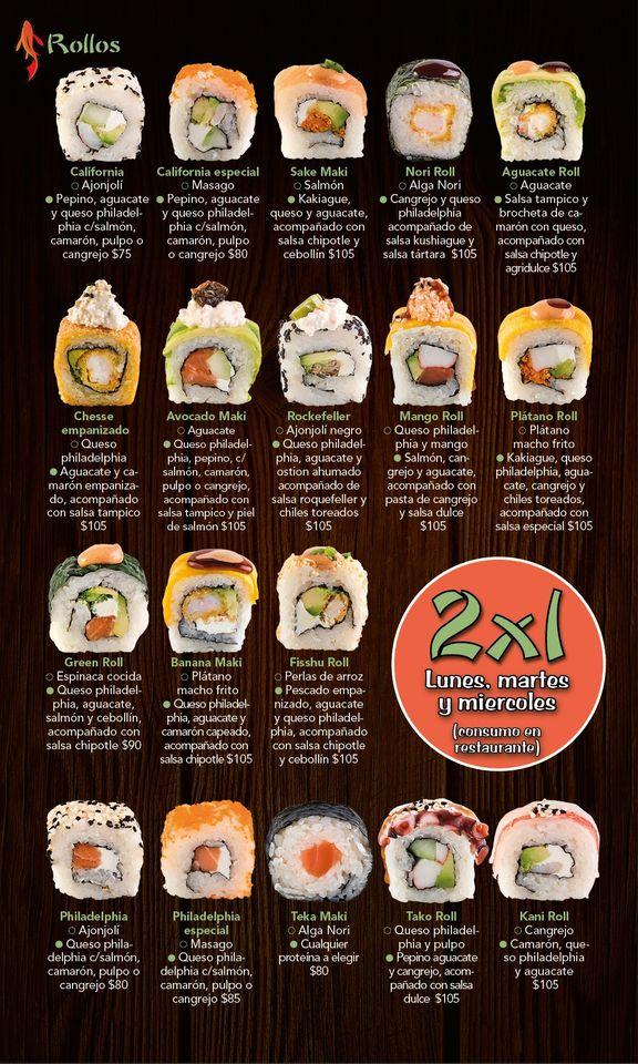 Carta del restaurante Gohan&Fisshu, Nezahualcóyotl