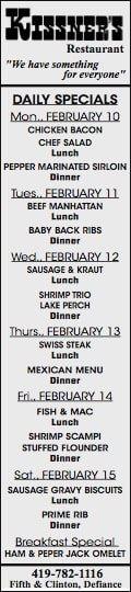 Menu at Kissner's pub & bar, Defiance