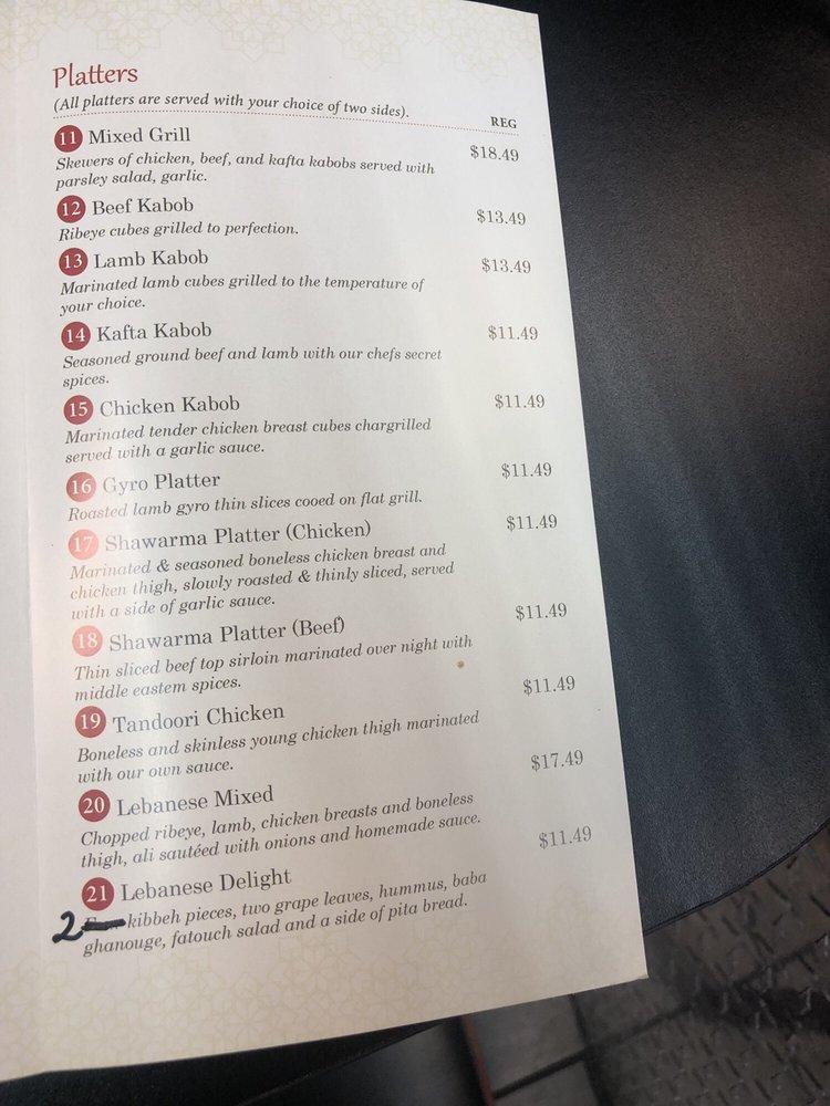 Menu at Pita Fresh restaurant, Miami, N Kendall Dr