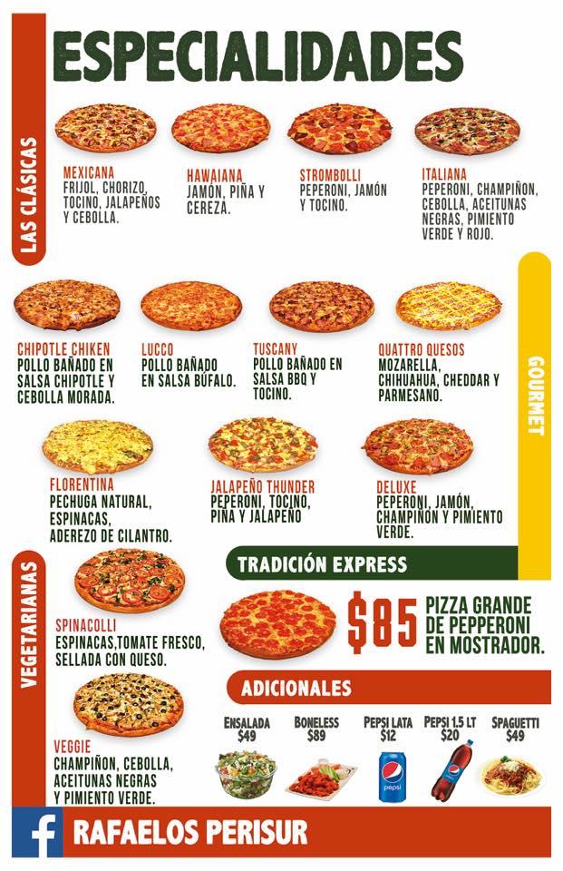 Carta del restaurante RAFAELOS PERISUR, Hermosillo