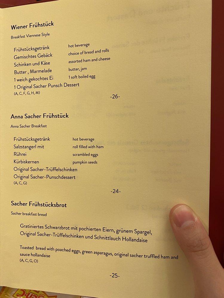 Menu at Restaurant Grüne Bar, Vienna
