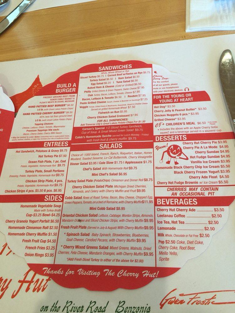 Menu at The Cherry Hut restaurant, Beulah, 211 N Michigan Ave