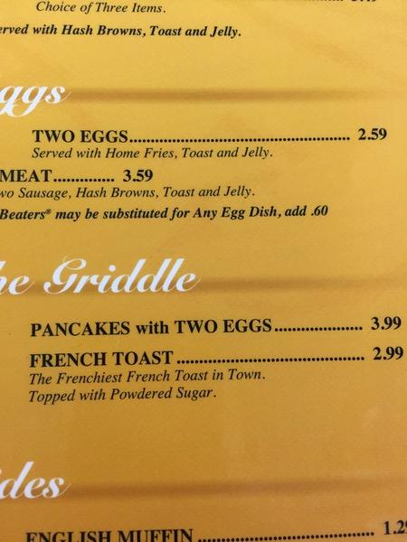 Menu at Canarys restaurant, North Olmsted