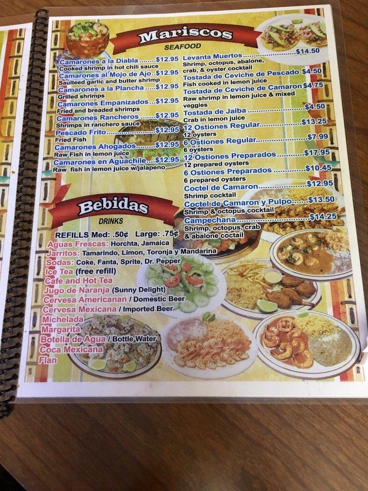 Menu at La Perla Tapatia Restaurant, Delano