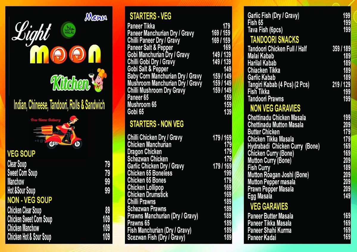 Menu at Light Moon Kitchen A/C Family Restaurant, Chennai