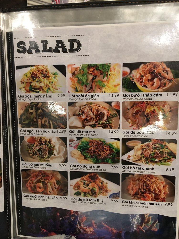 Menu at TRÀM CHIM RESTAURANT, San Diego