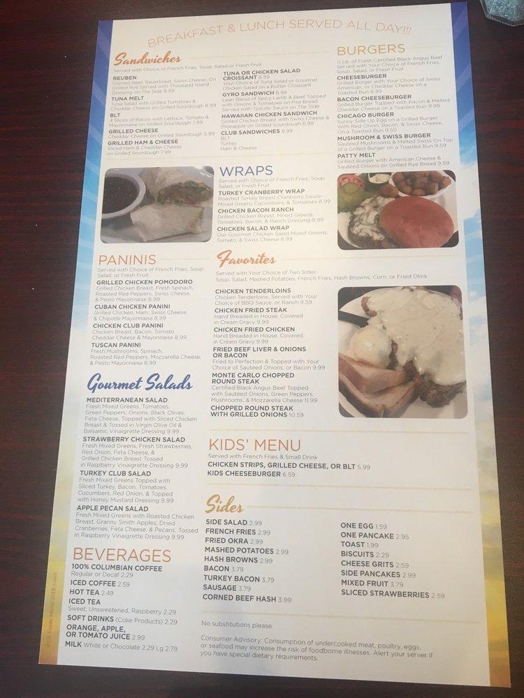 Menu at Woodbridge Cafe, Sachse