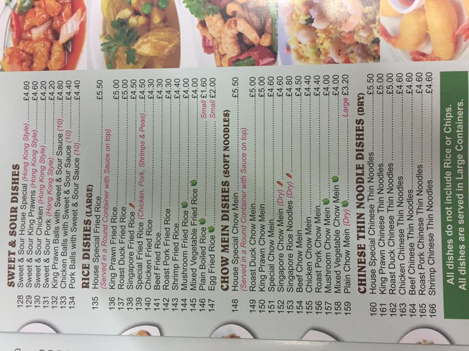 Menu at Yami Chinese Takeaway restaurant, Barnsley, 33 King St