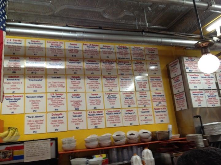 Menu at Chick & Ruth's Delly restaurant, Annapolis