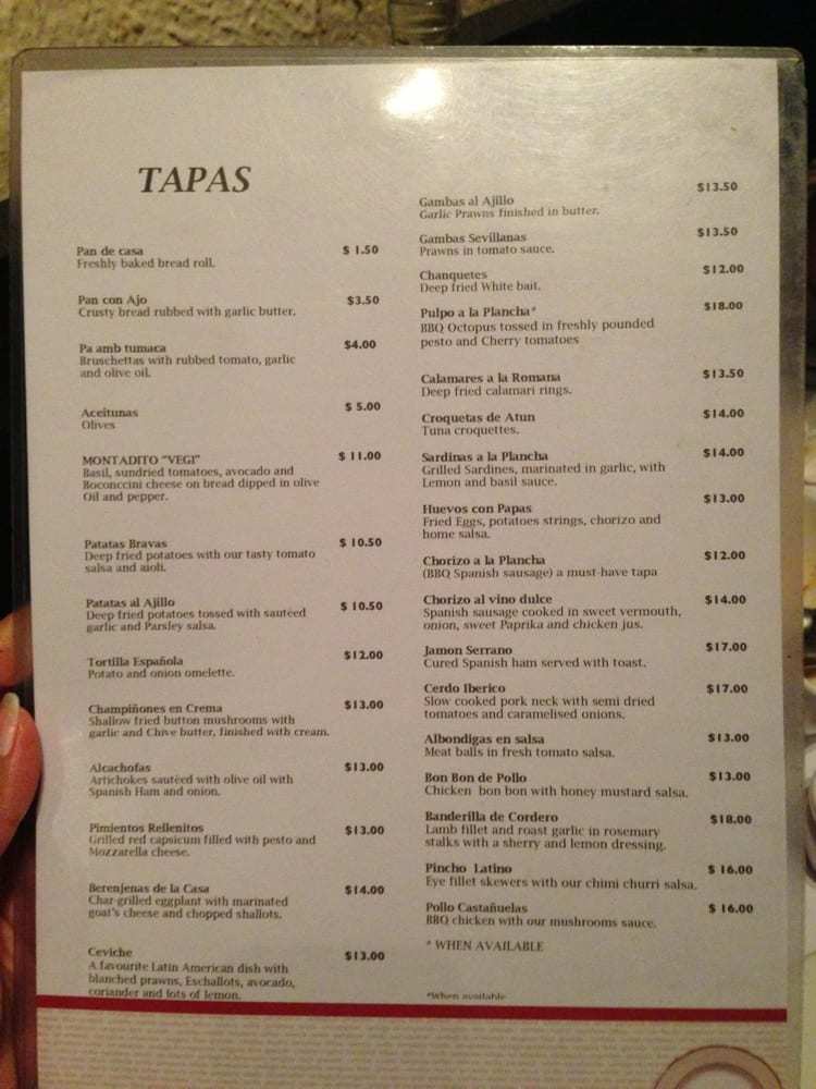 Menu at Iberico restaurant, Sydney, Shop 1 88 Liverpool St