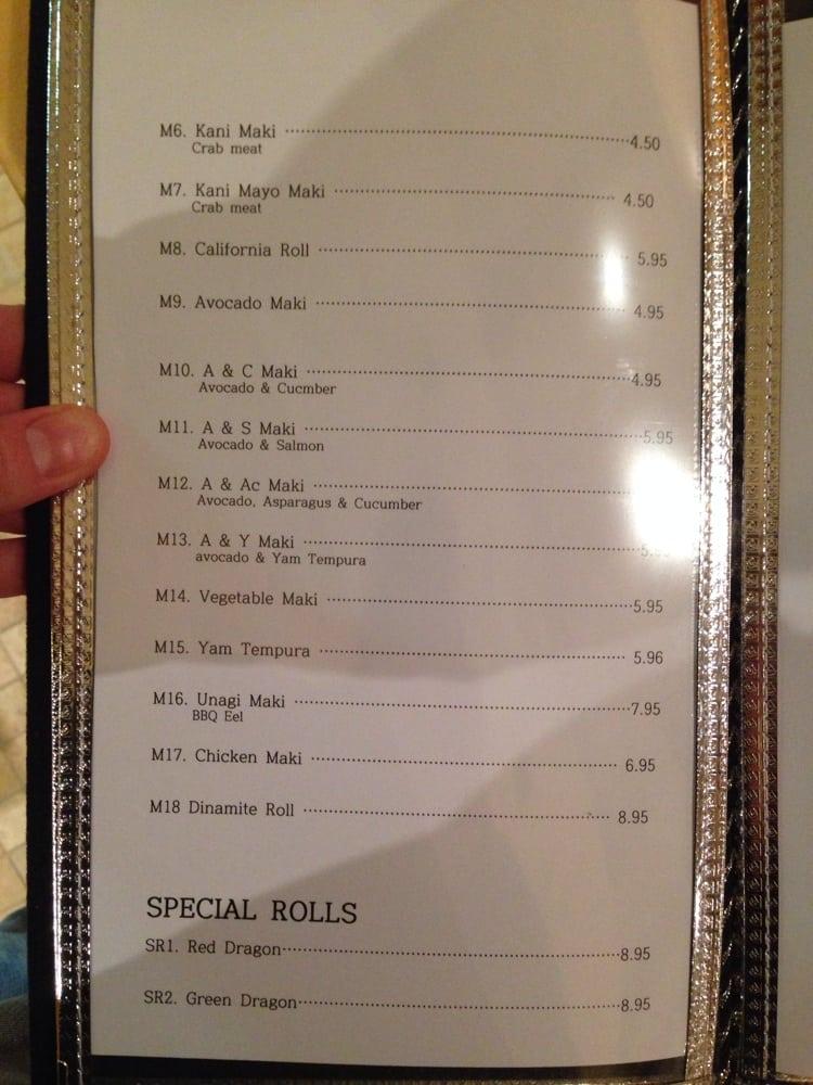 Menu at Japan Go Sushi restaurant, Moncton
