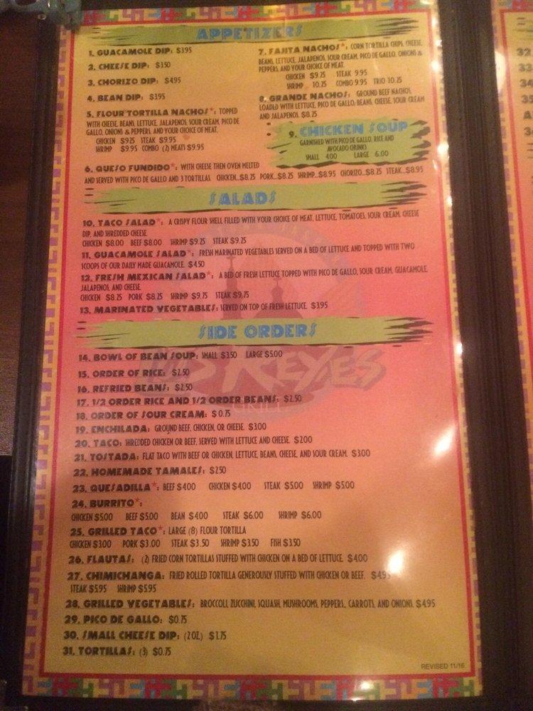Menu at Los Reyes Grill Llc pub & bar, Jasper