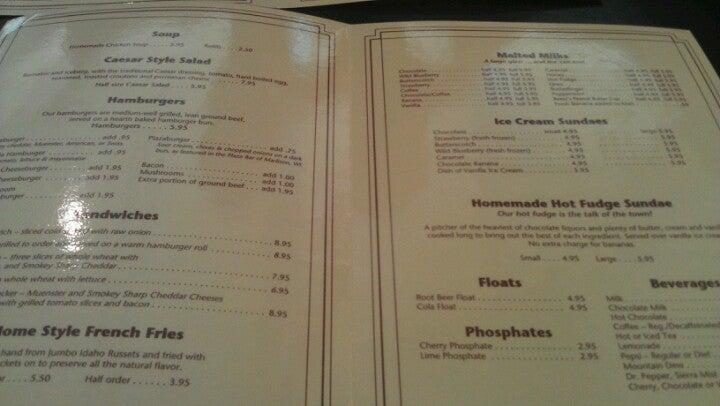 Menu at Convention Grill restaurant, Edina