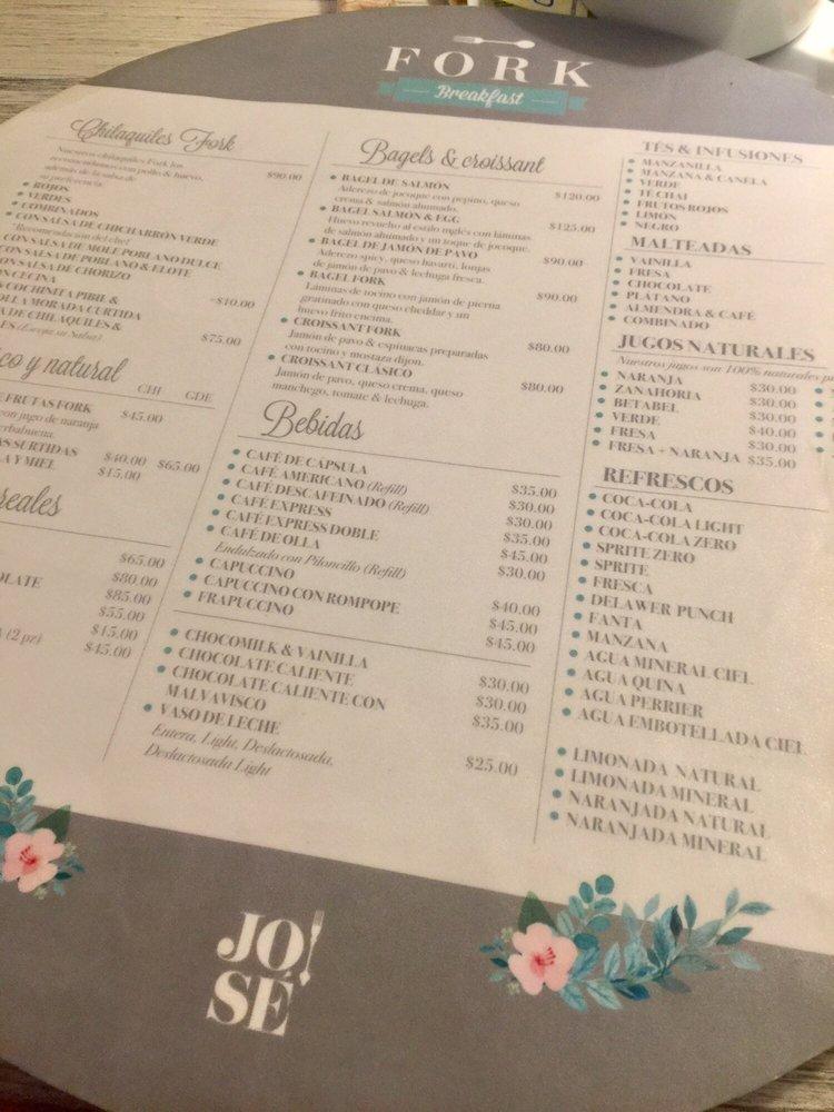 Carta del restaurante FORK, San Luis Potosi, Olmos 145