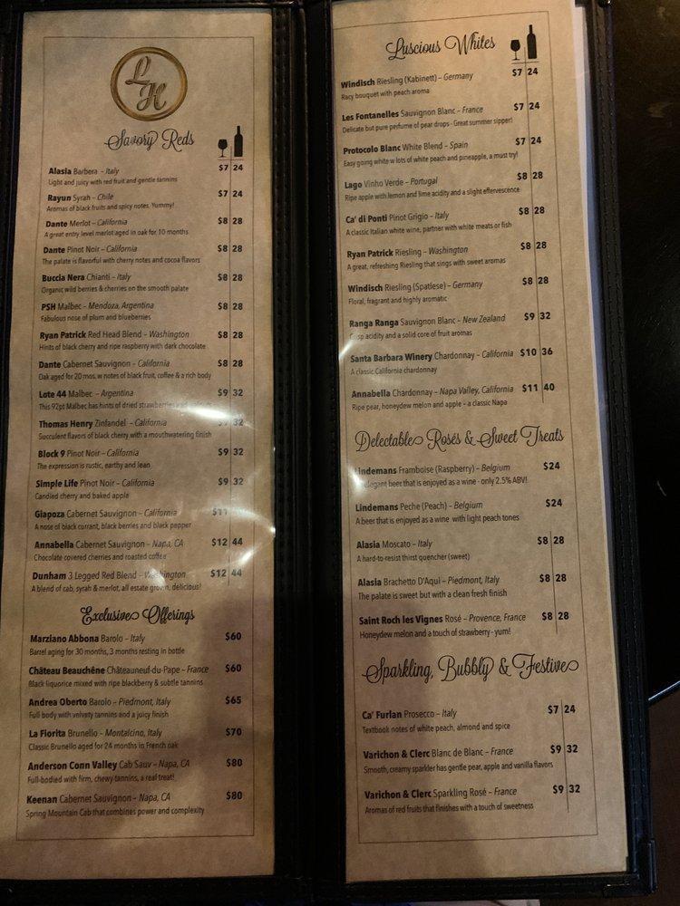 Menu at Lake House Restaurant, Vineland