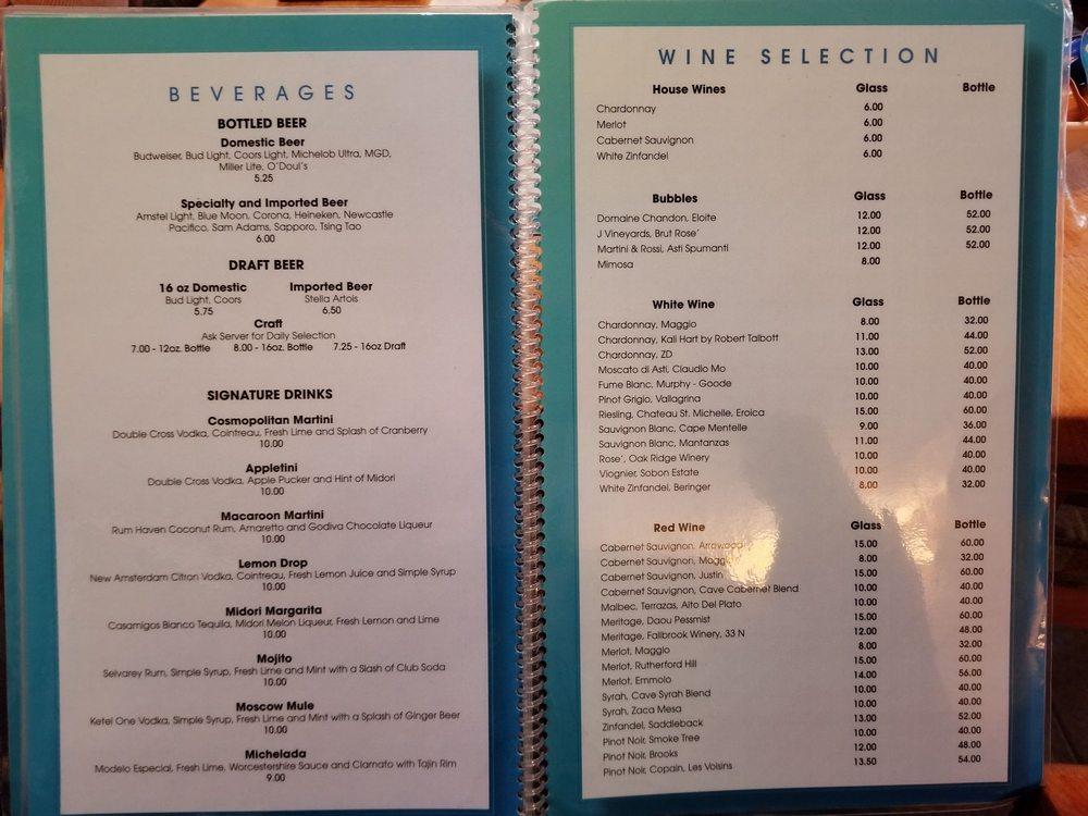 Menu at Pala Cafe, Pala