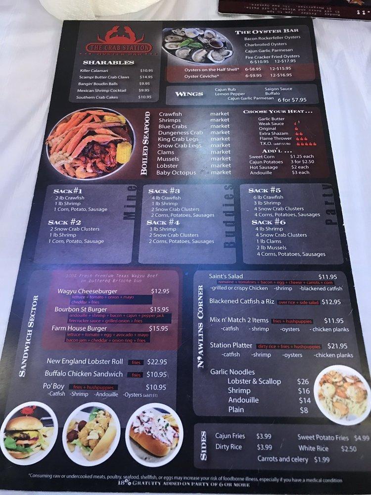 Menu at The Crab Station - Carrollton pub & bar, Carrollton