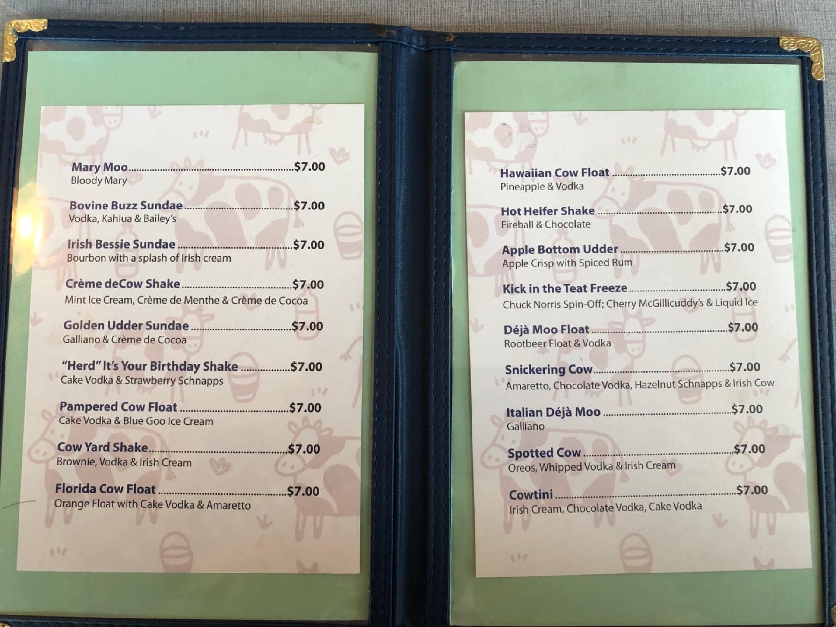 Menu at Udder Delights restaurant, Wayne