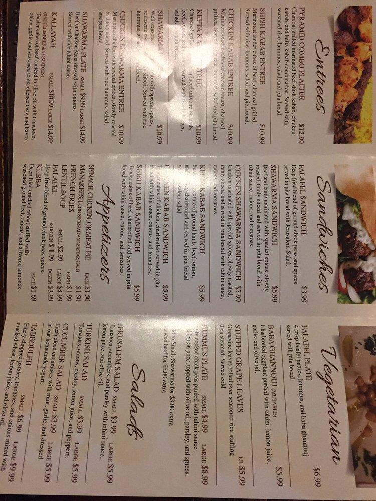 Menu at Pyramid Supermarket restaurant, Orland Park