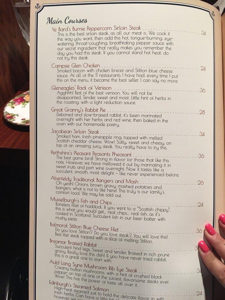 Menu at Balmoral Restaurant, Campton Hills