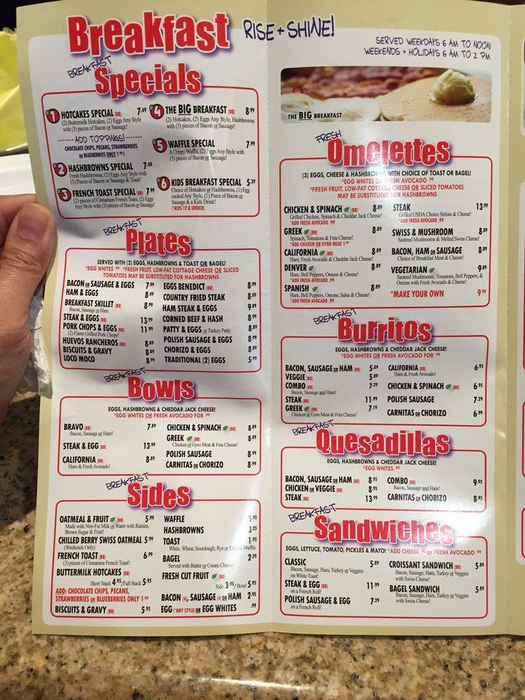 Menu at Bravos California Fresh restaurant, Mission Viejo