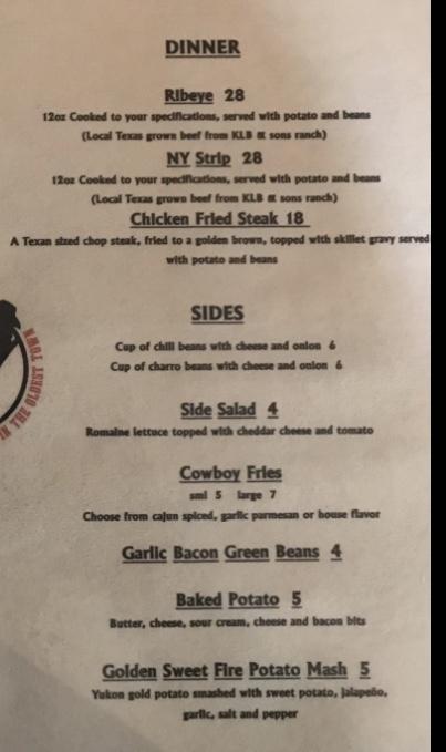 Menu at Cowboy Jack's Saloon pub & bar, Nacogdoches, 422 E Main St