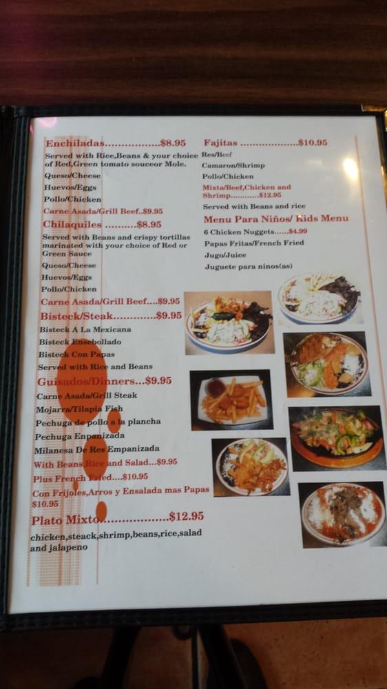 Menu at El Garage Restaurant, Manassas, Grant Ave