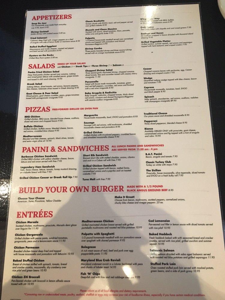 Menu at Granite Grill FX restaurant, Braintree