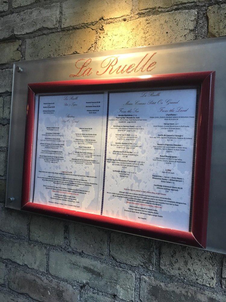 Menu at La Ruelle Wine Bar, Dublin