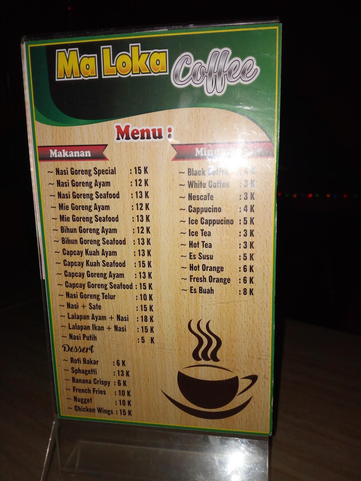 Menu at MA LOKA COFFE cafe, East Masbagik