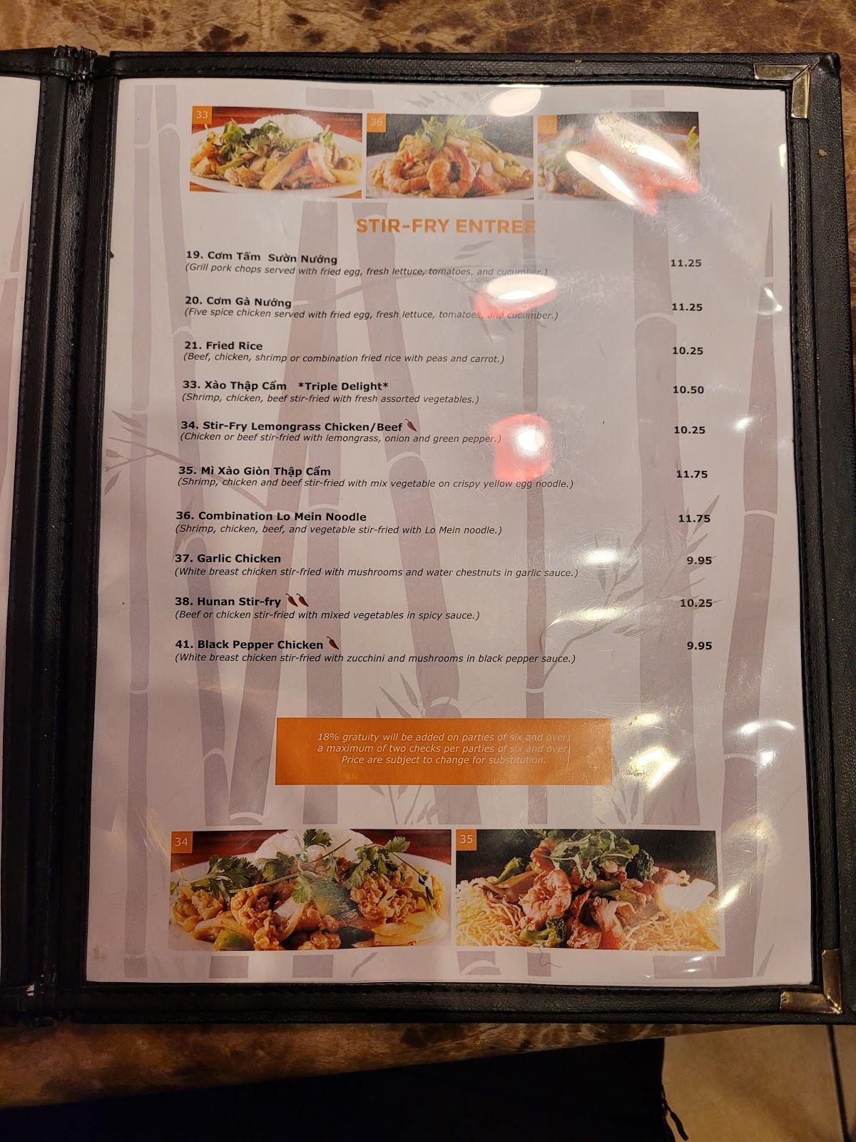 Menu at Mai Pho Restaurant, Cedar Rapids