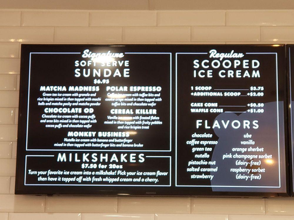 Menu at Polar Playground desserts, Huntington Beach