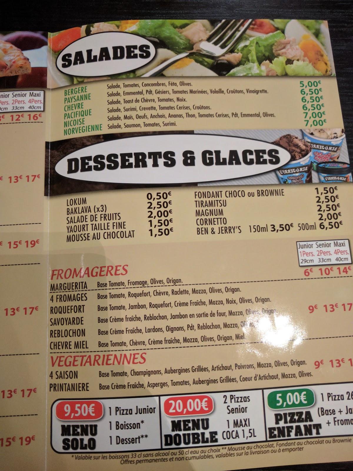 Menu au Kebab de Torcy fast food, Sedan