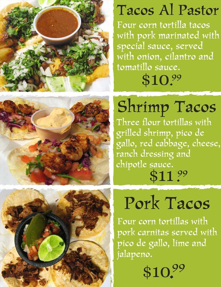Menu at El Ranchero Mexican Restaurant, Iowa City
