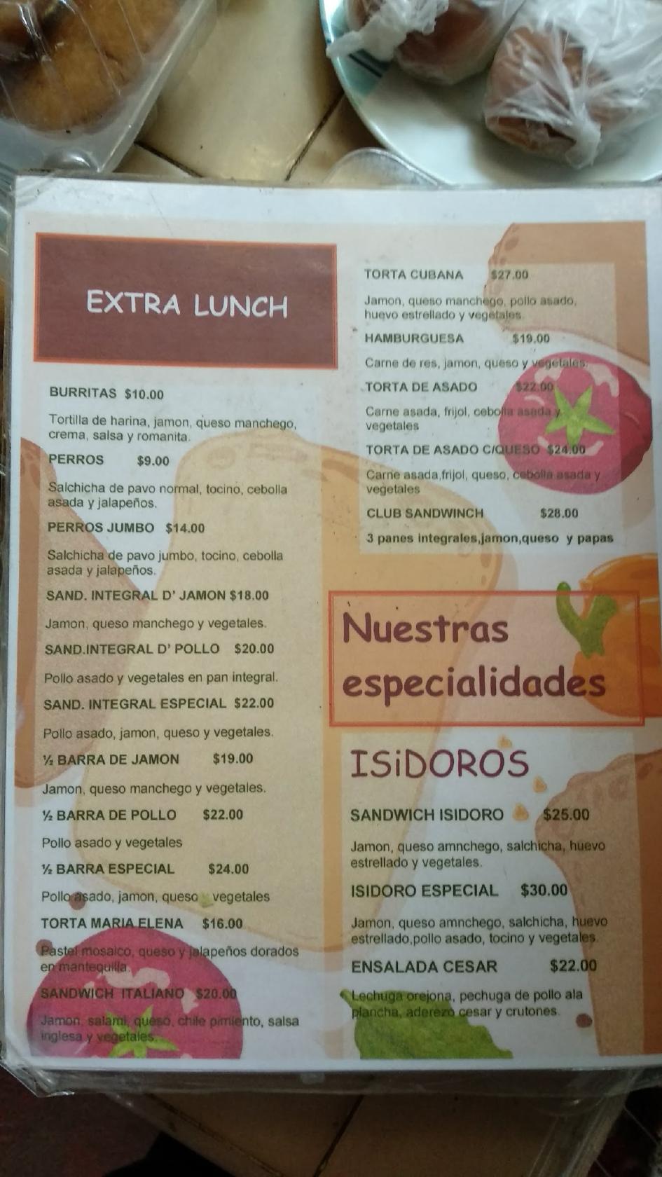 Menu at Extra Launch restaurant, Merida