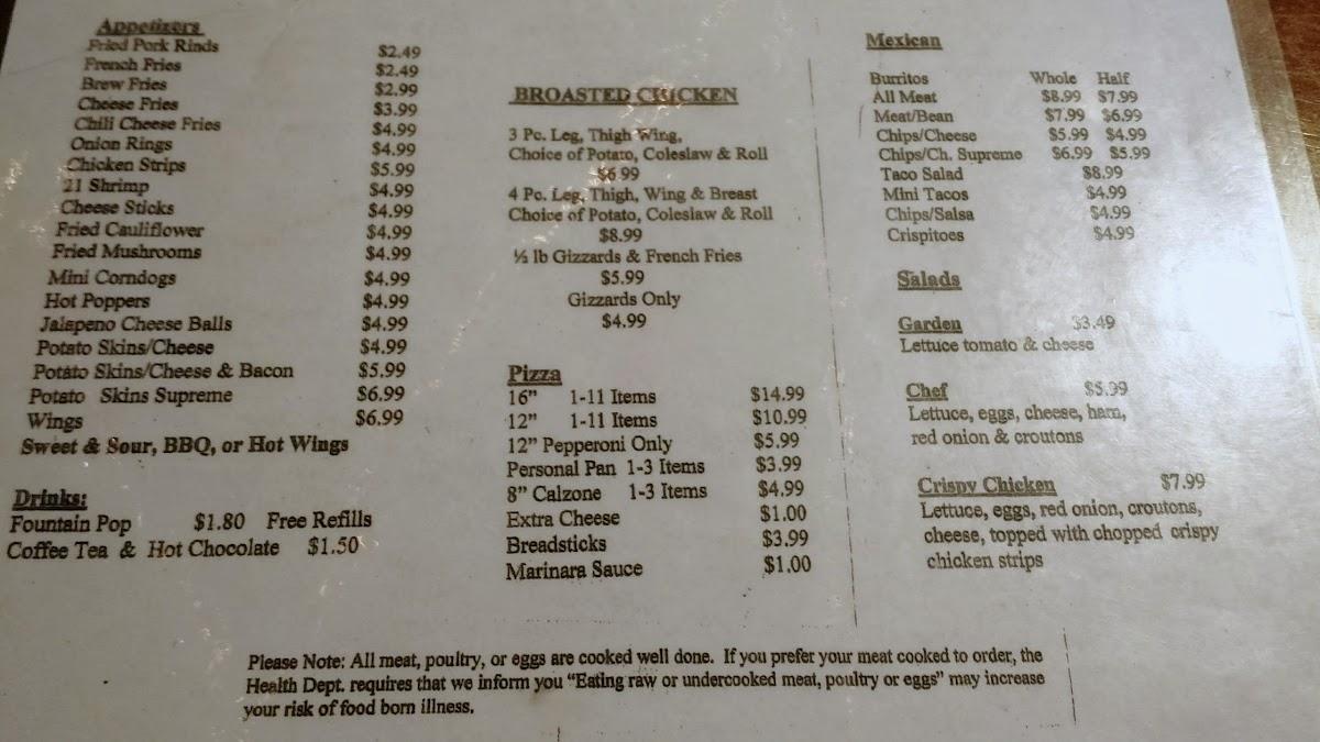 Menu at Bitely Tavern pub & bar, Bitely