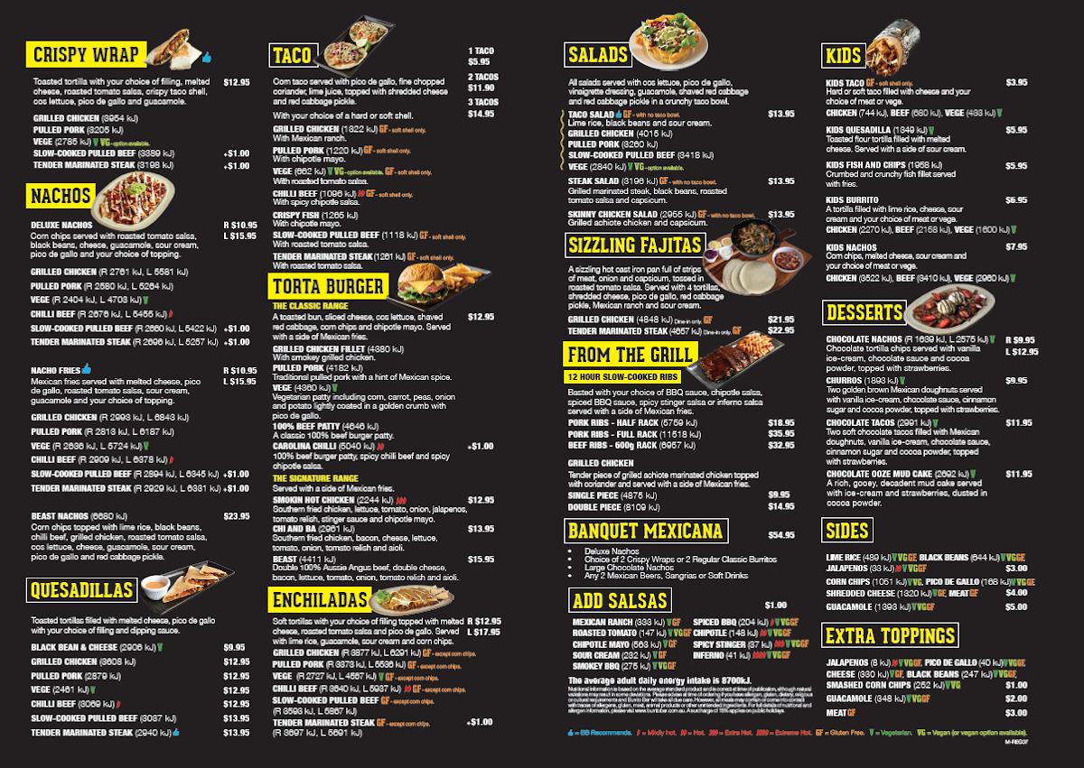 Menu at Burrito Bar Sale, Sale