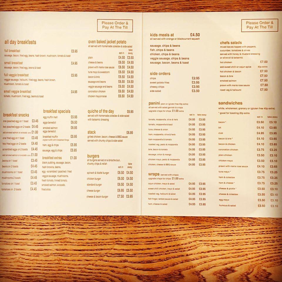 Menu at Bites Cafe and Kitchen, Worthing