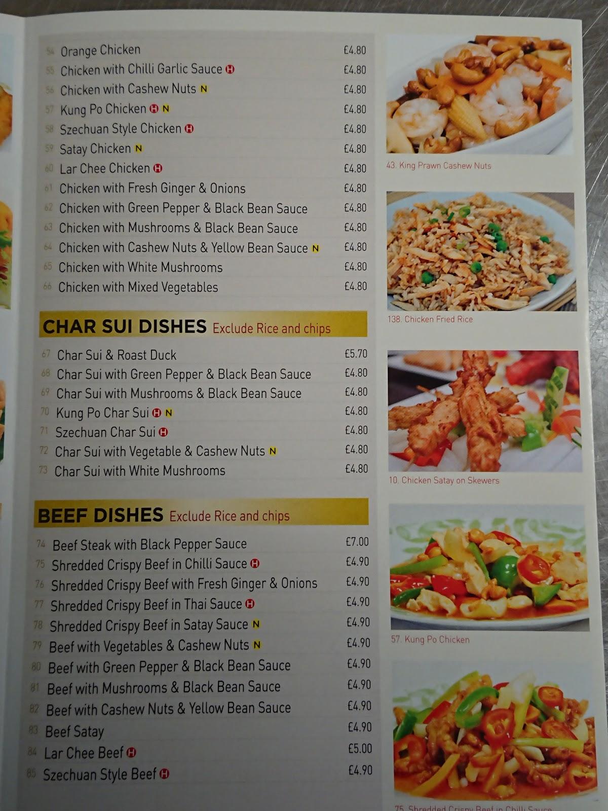 Menu at Thumbs up restaurant, Kilmarnock