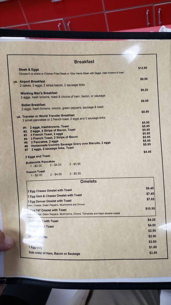 Carta de Airport Cafe & Lounge, Aberdeen