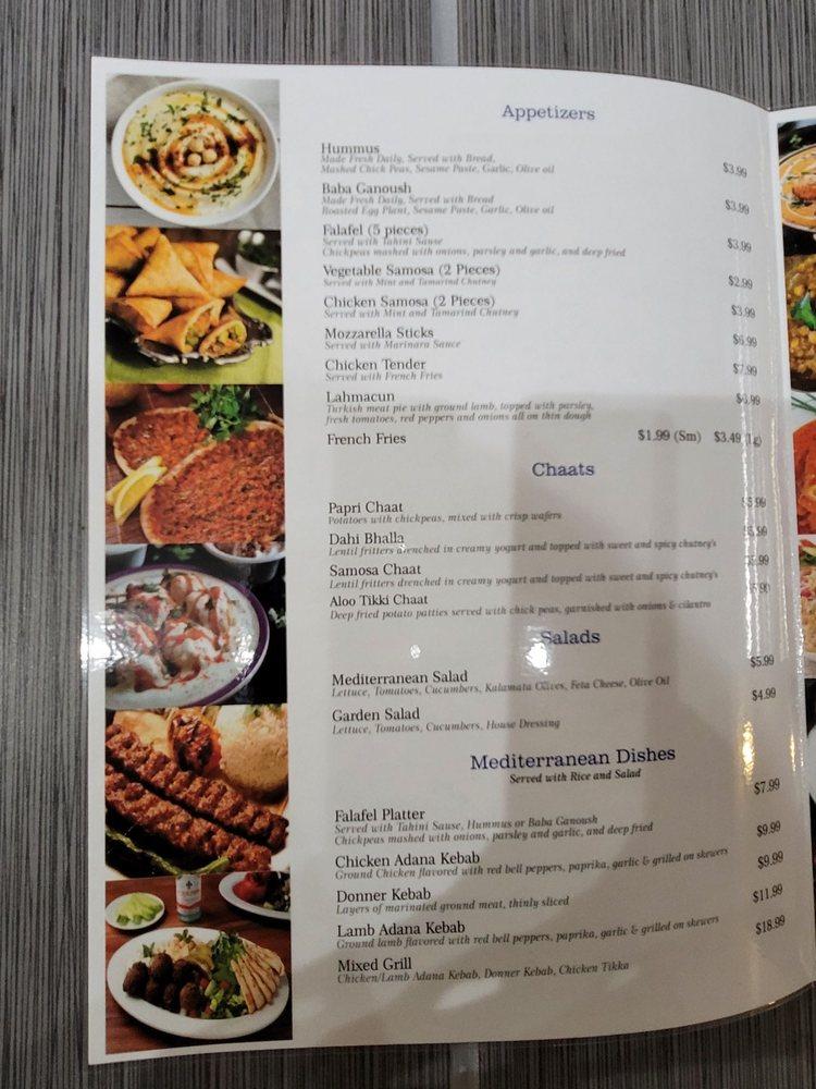 Menu at Bloom's Naan House restaurant, Bloomsburg