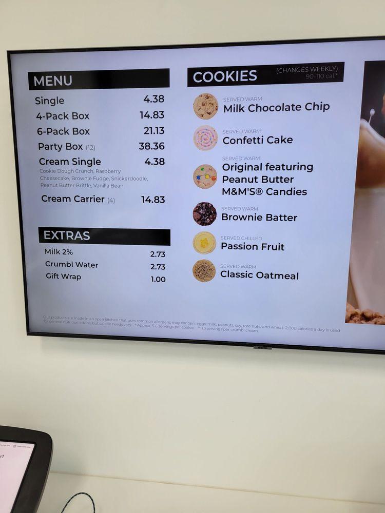 Menu at Crumbl - Broadcasting Square desserts, Reading