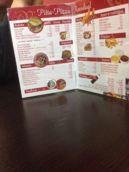 Menu at Pitta Pizza Roosdaal, Roosdaal