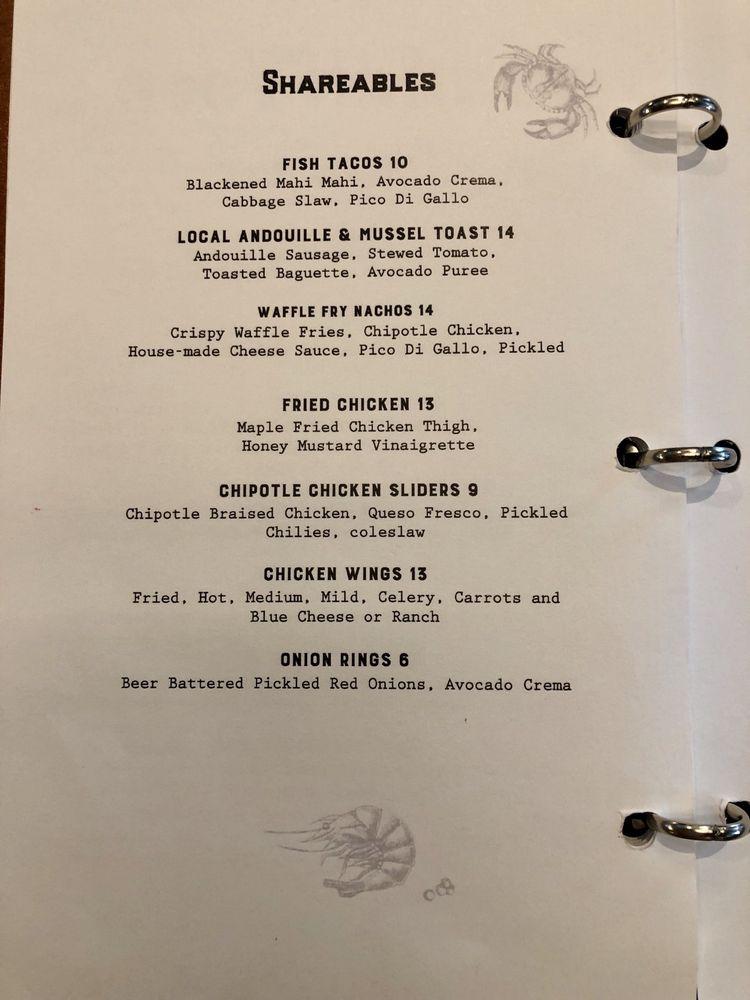 Menu at Shor Hyatt restaurant, Jacksonville