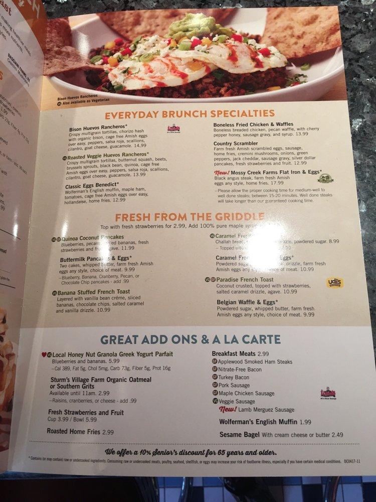Menu at Silver Diner restaurant, Reston