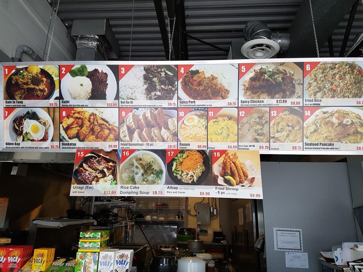 Menu at Manna Korean Takeout restaurant, Hamilton