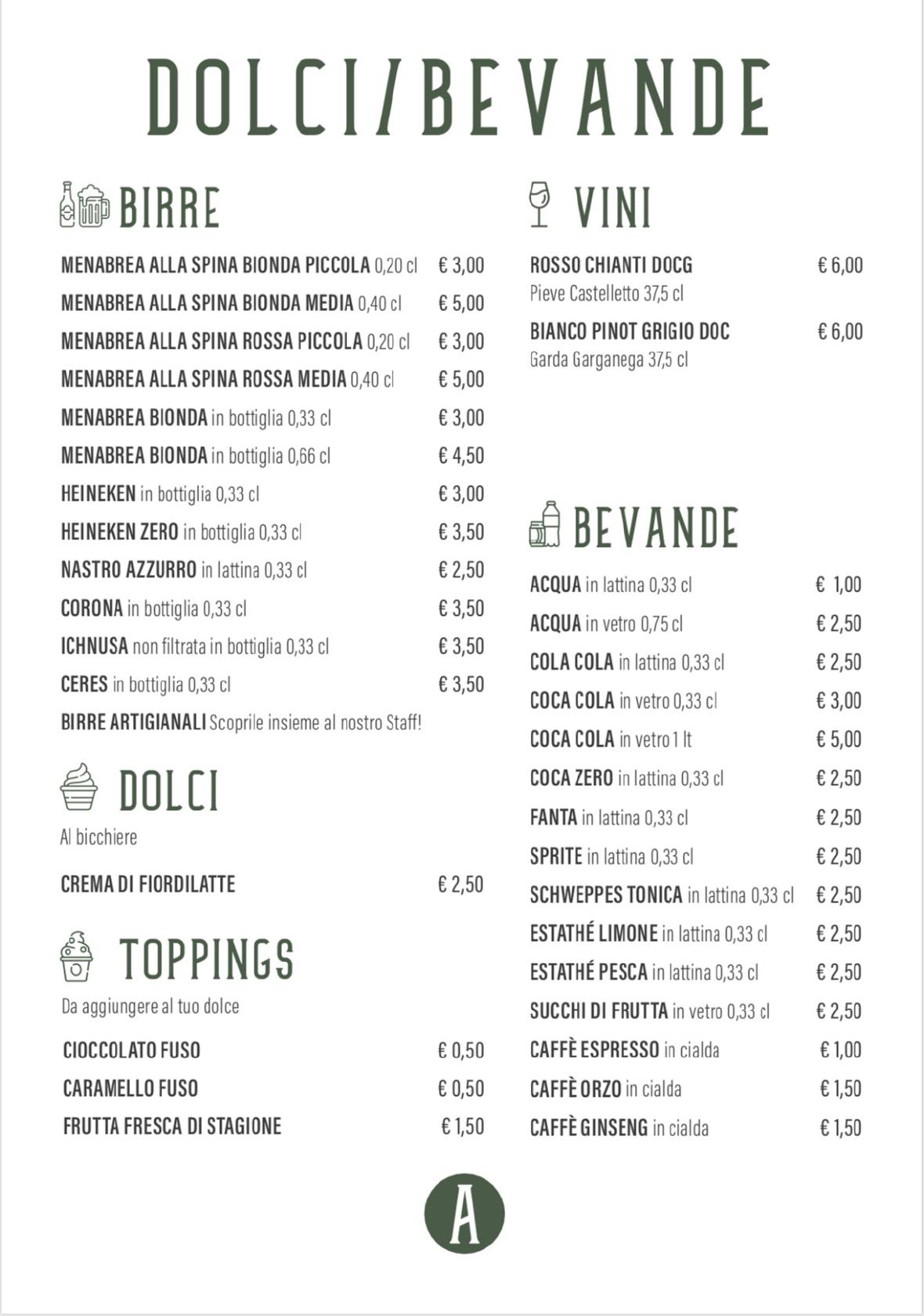Menu da Amazonico Pizza ristorante, Senago