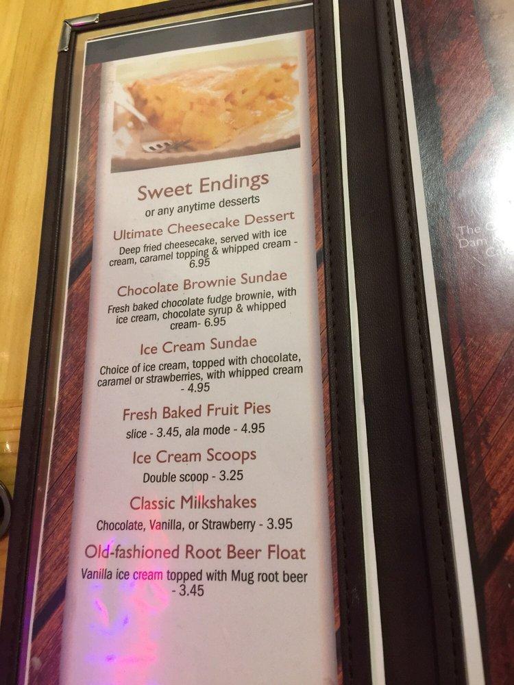 Menu at Dam Korner cafe, Lake Isabella